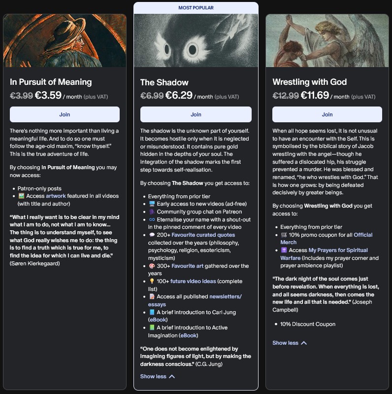 Patrons Only Benefits - Eternalised